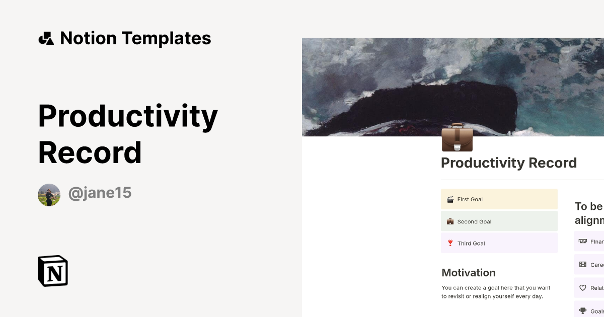 Productivity Record Template | Notion Marketplace