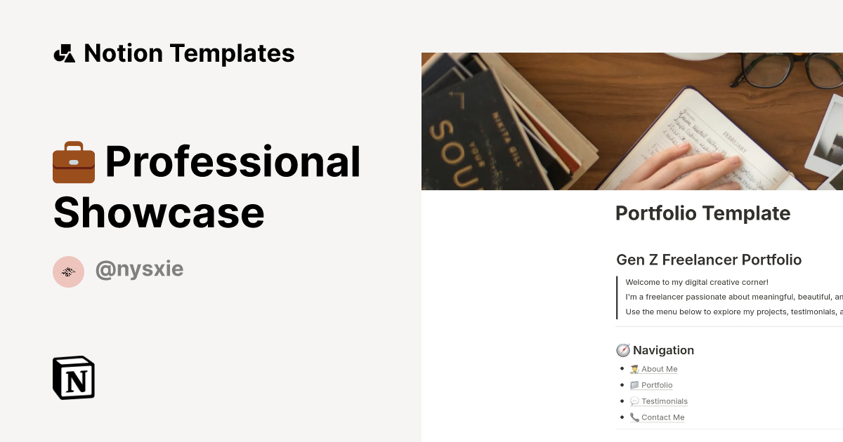 💼 Professional Showcase Template | Notion Marketplace