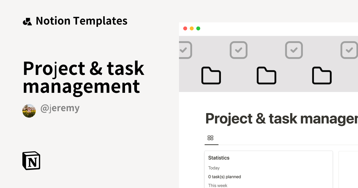 Project & task management Template by Jérémy Stenuit | Notion Marketplace