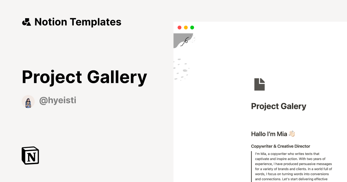 Project Gallery Template | Notion Marketplace