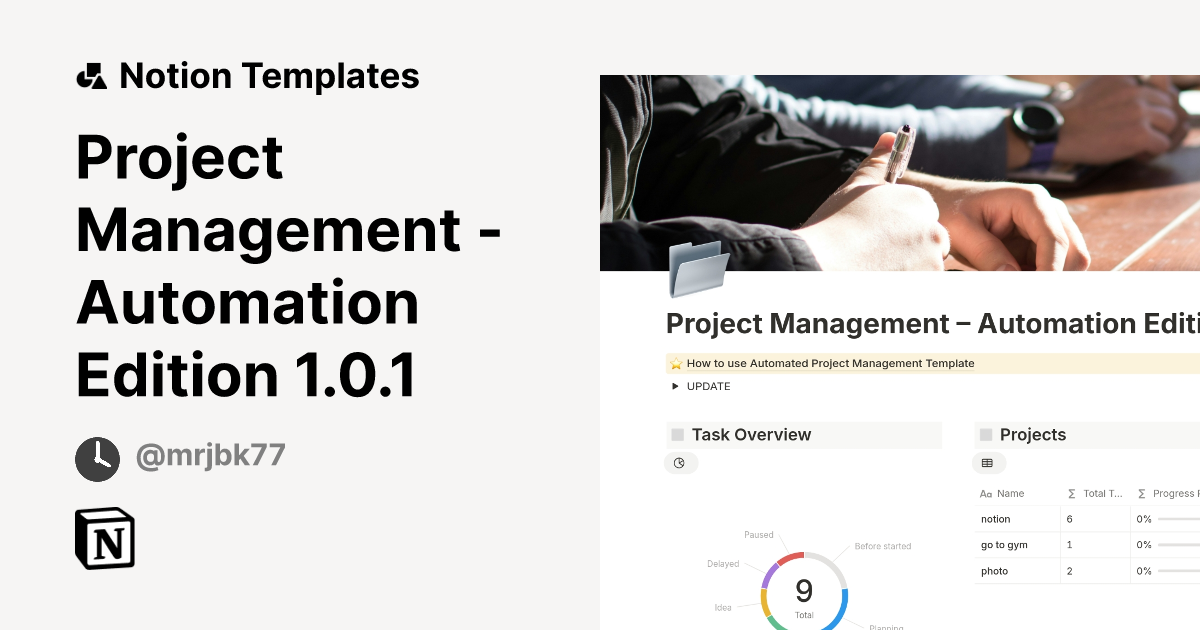 Project Management - Automation Edition 1.0.1 Template | Notion Marketplace