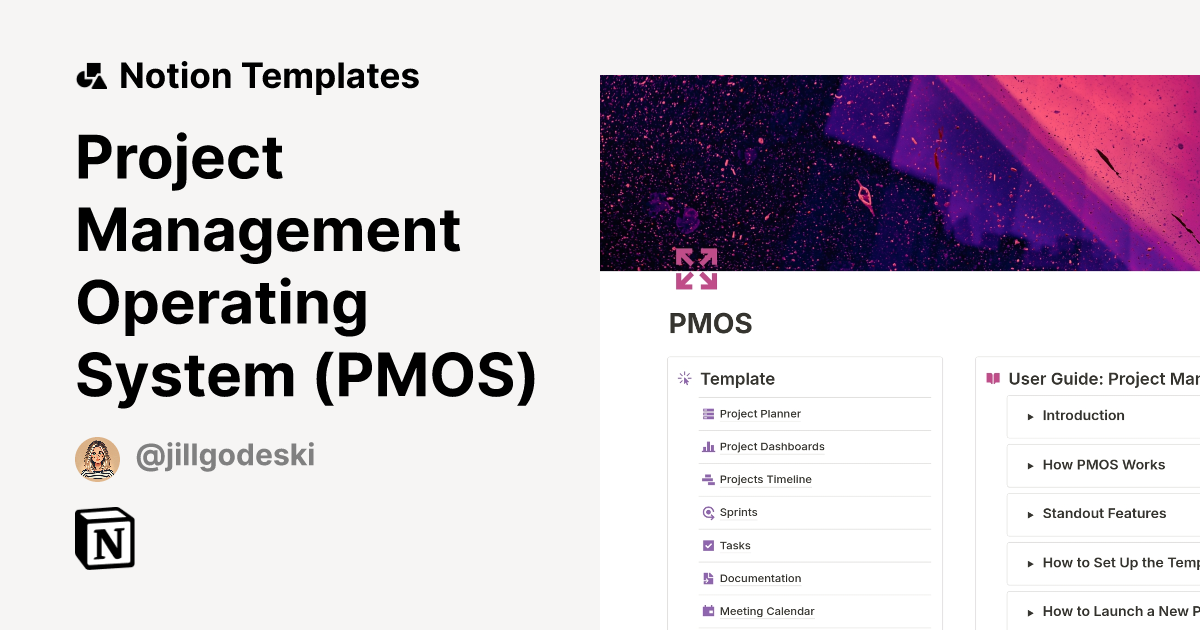 Project Management Operating System (PMOS) Template by Jill Godeski | Notion Marketplace