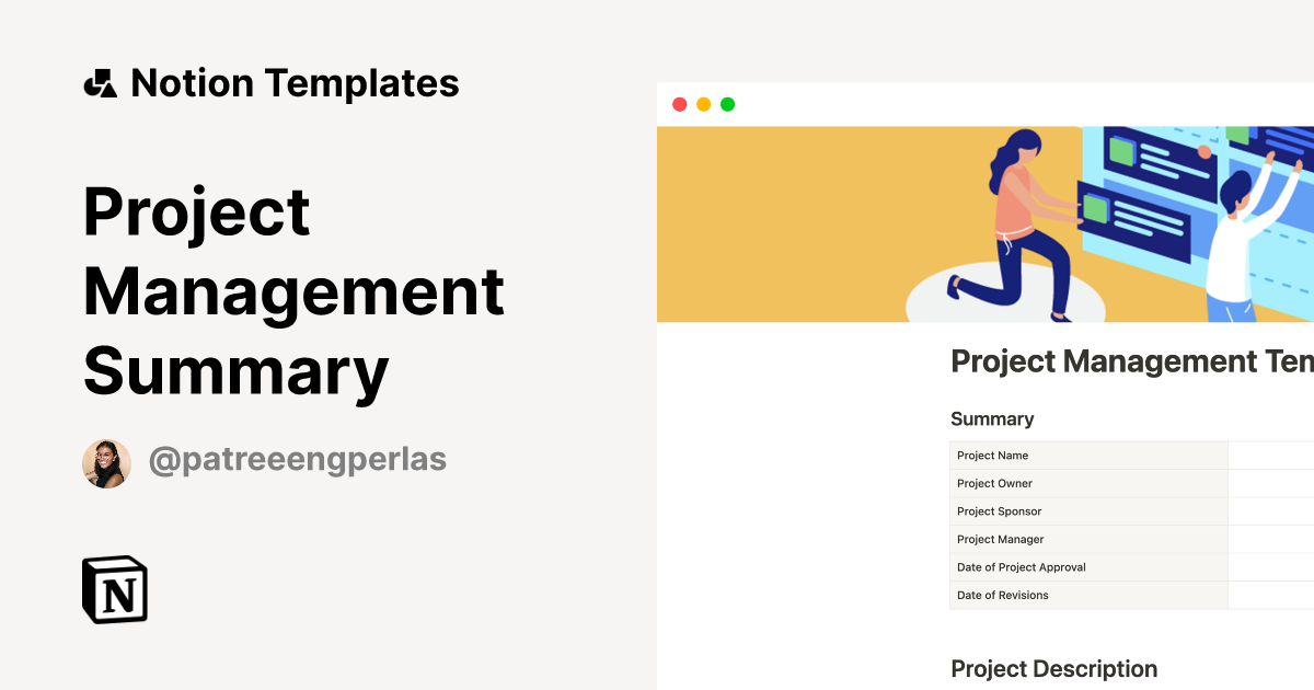 Project Management Summary Template | Notion Marketplace
