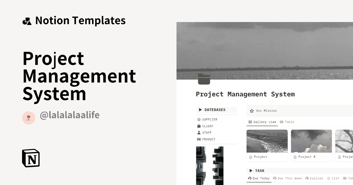 Project Management System Template | Notion Marketplace