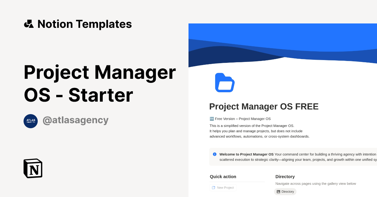 Project Manager OS - Starter Template | Notion Marketplace