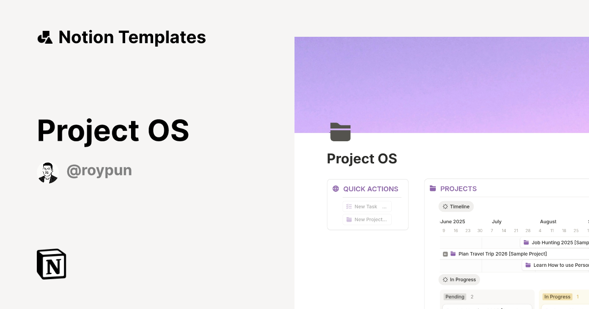 Project OS Template by Roy | Notion Marketplace