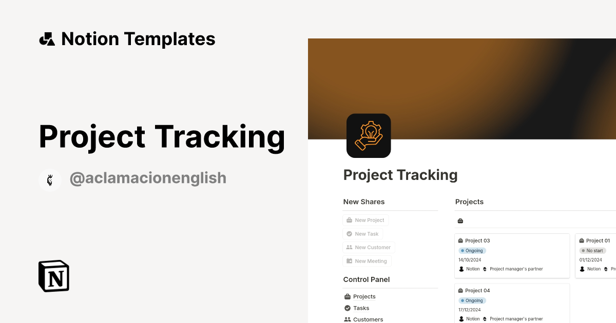 Project Tracking Template | Notion Marketplace
