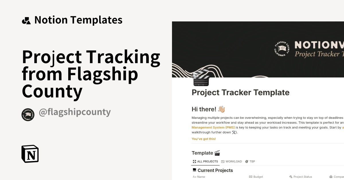 Project Tracking from Flagship County Template by Flagship County | Notion Marketplace