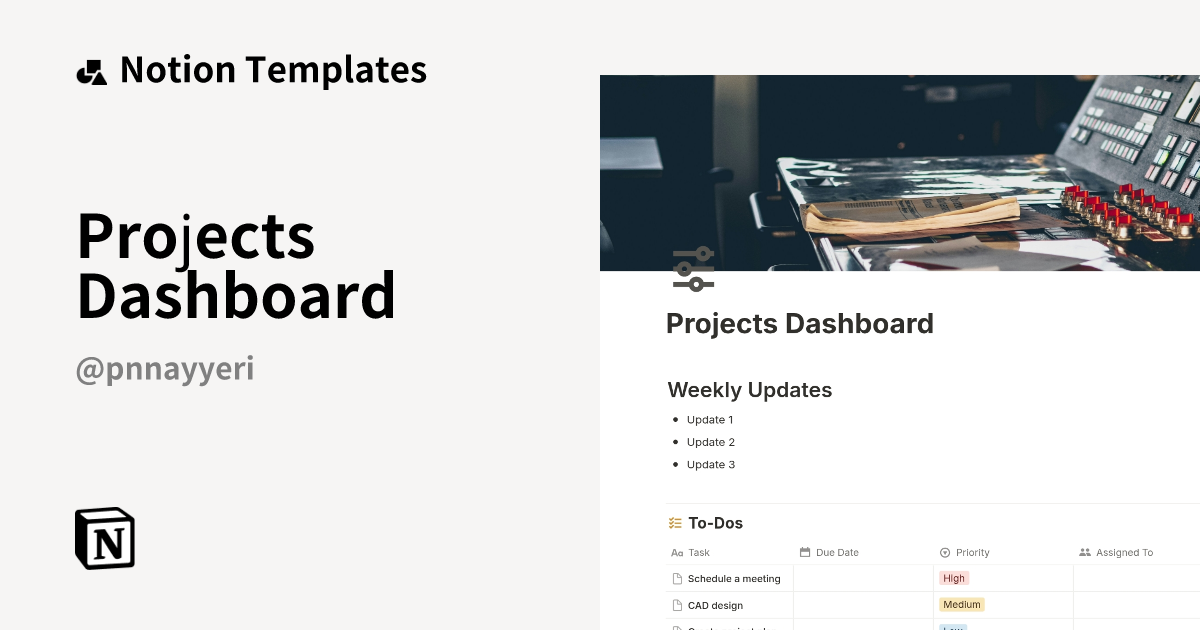Projects Dashboard Template | Notion Marketplace