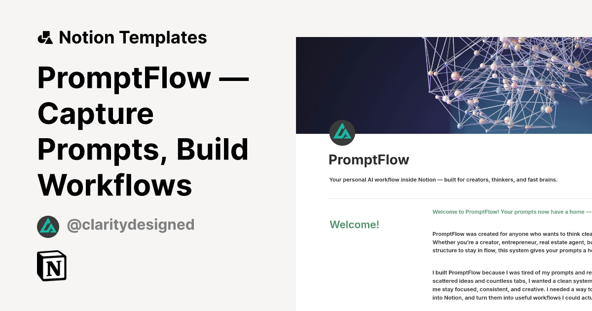PromptFlow — Capture Prompts, Build Workflows Template by Clarity ...