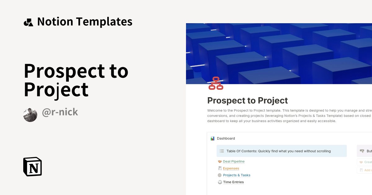 Prospect to Project Template by Jet Black Solutions | Notion Marketplace