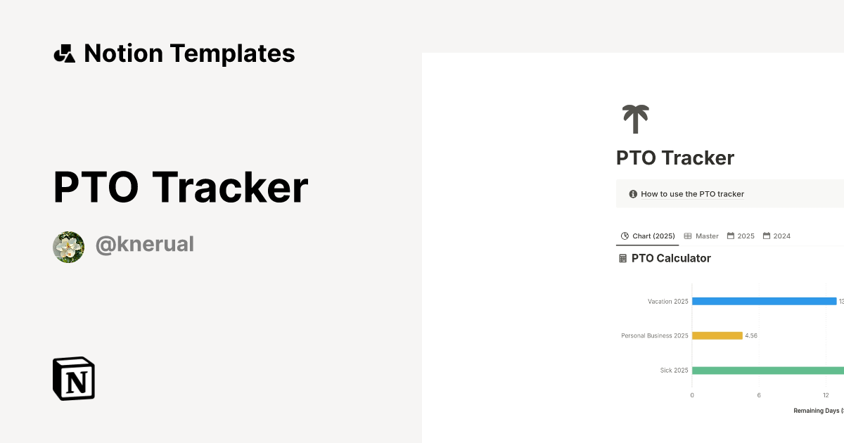 PTO Tracker Template | Notion Marketplace