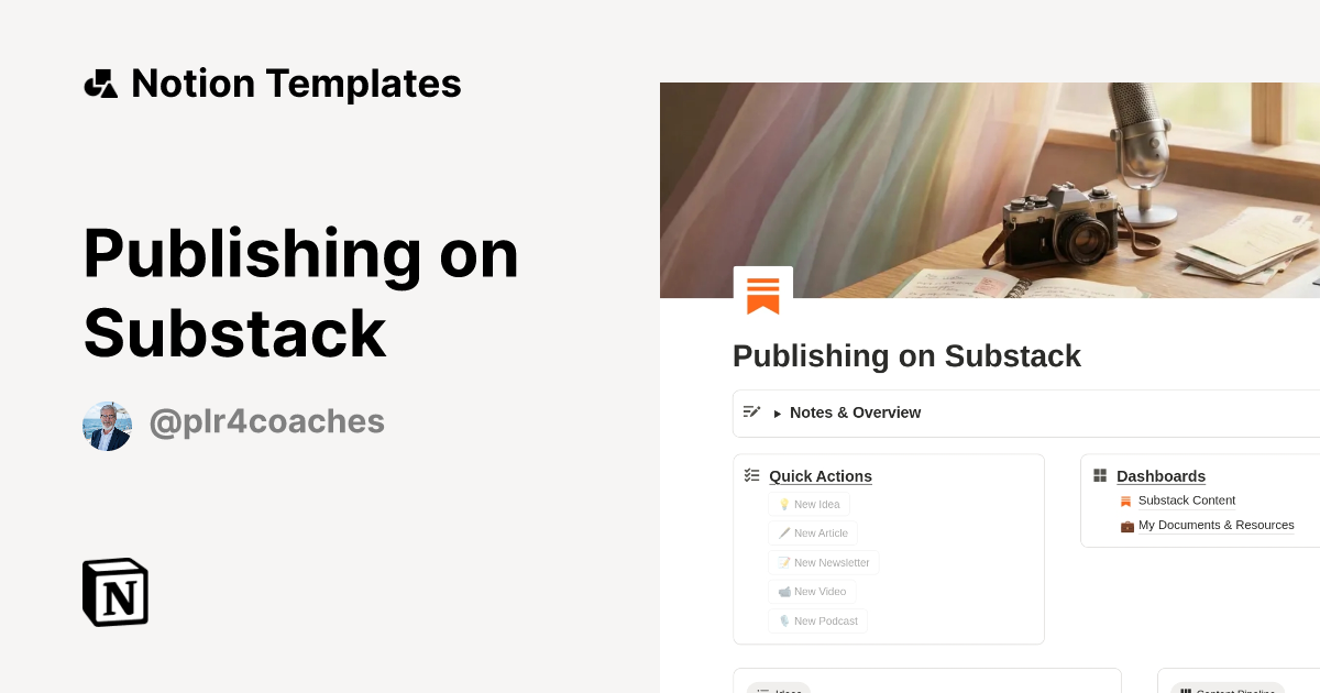 Publishing on Substack Template | Notion Marketplace