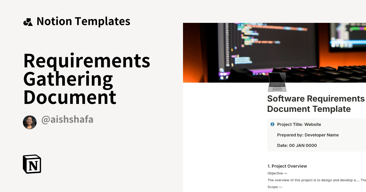 Requirements Gathering Document Template by Aishath Shafa | Notion ...