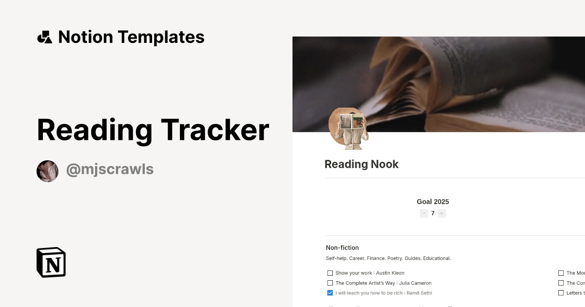 Reading Tracker Template | Notion Marketplace