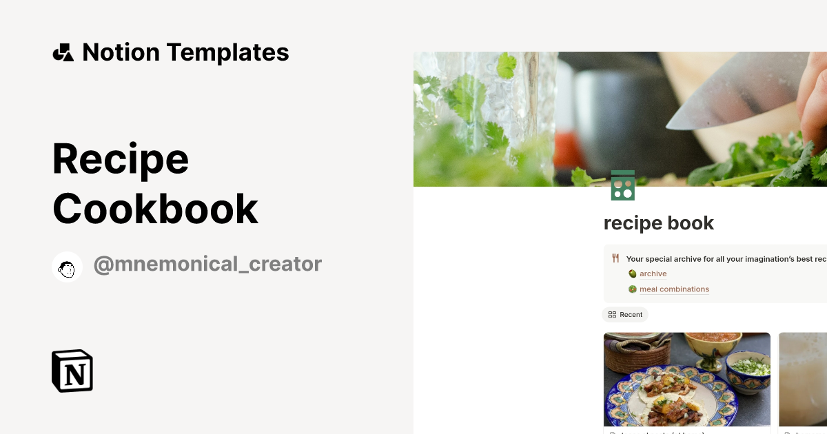 Recipe Cookbook Template | Notion Marketplace