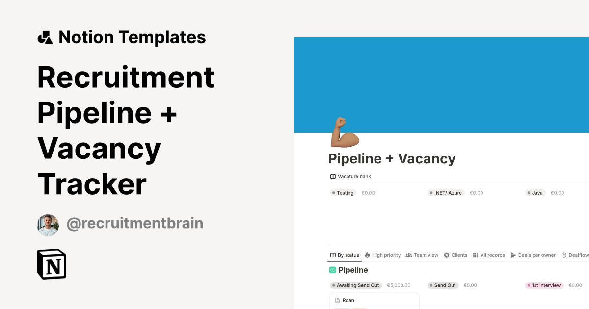Recruitment Pipeline + Vacancy Tracker Template | Notion Marketplace