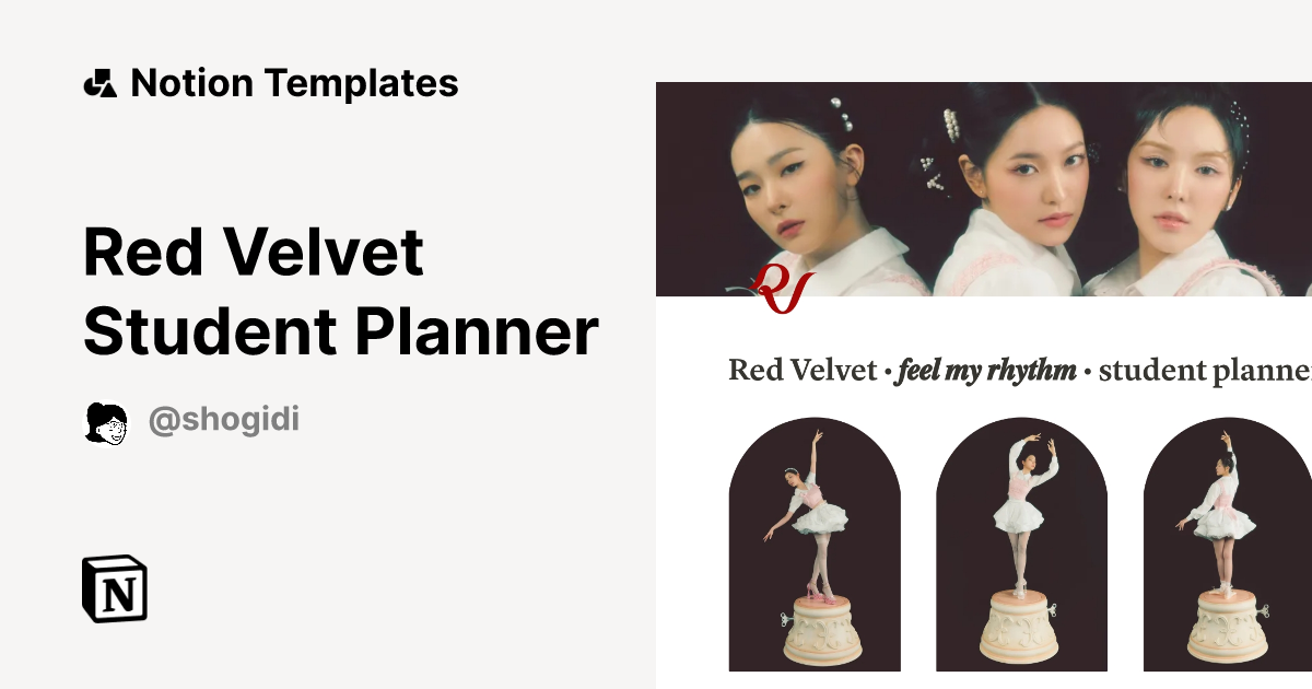 Red Velvet Student Planner Template by Shogidi | Notion Marketplace