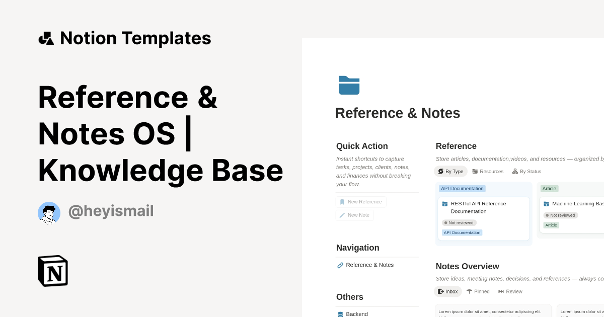Reference & Notes OS | Knowledge Base Template | Notion Marketplace