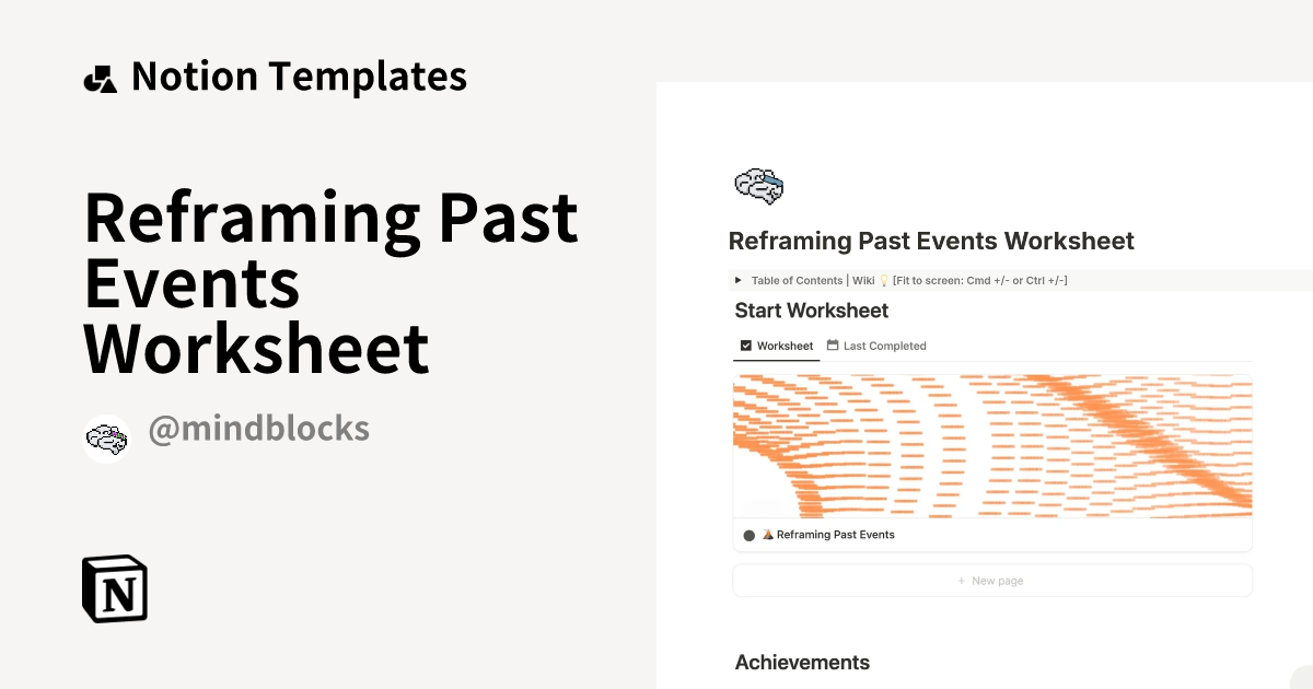 Reframing Past Events Worksheet Template by MindBlocks | Notion Marketplace