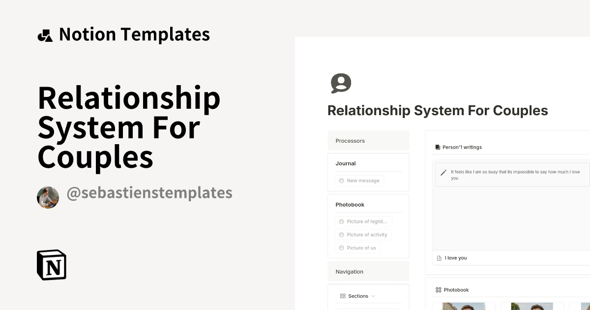 Relationship System For Couples Template | Notion Marketplace
