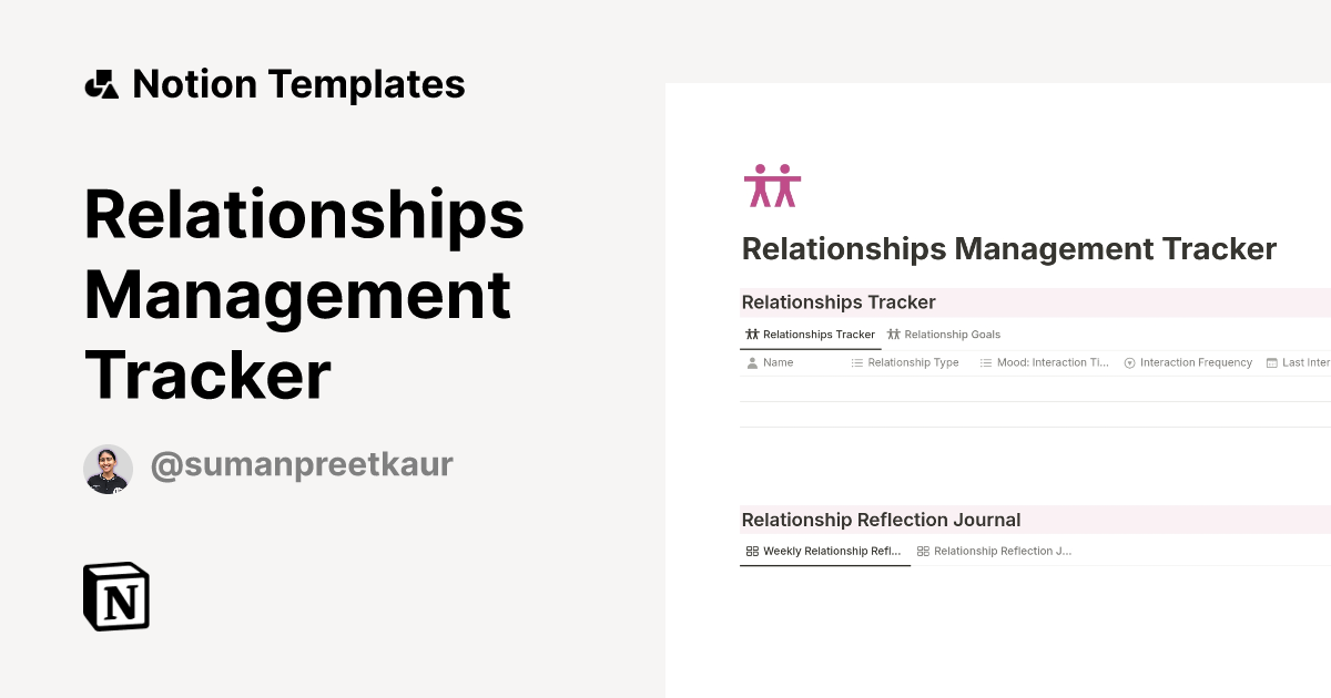 Relationships Management Tracker Template | Notion Marketplace