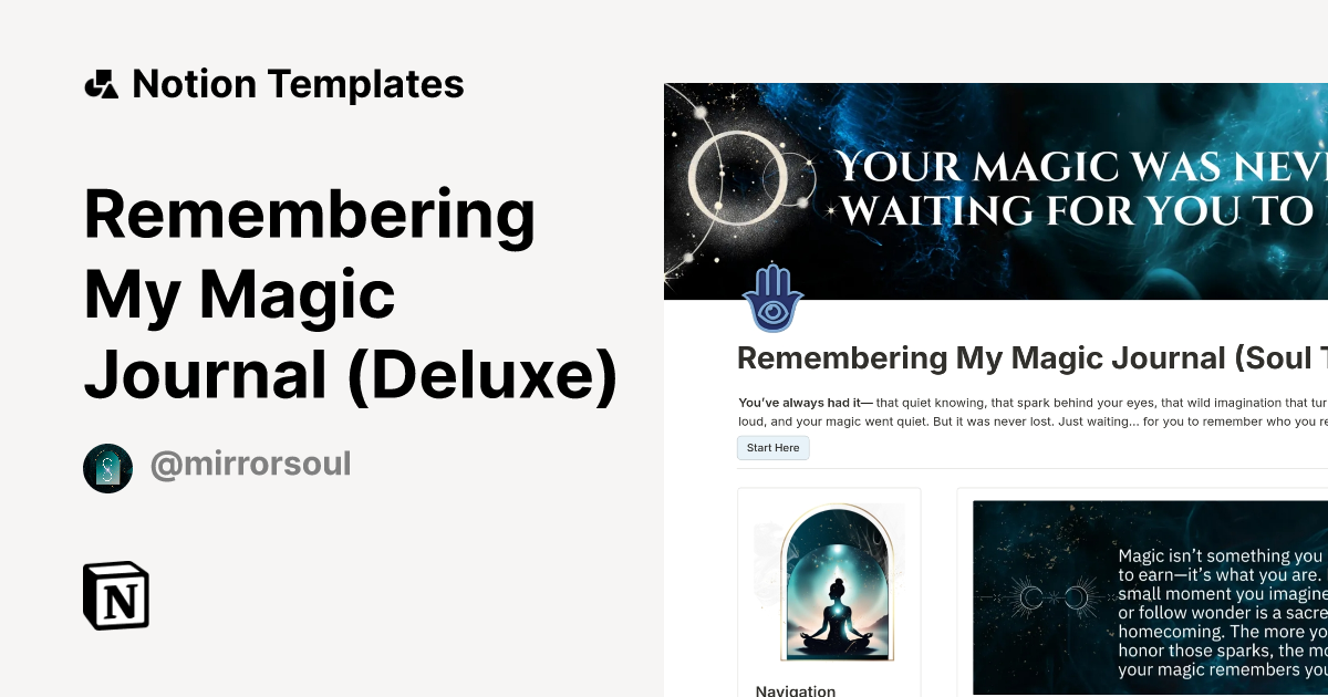 Remembering My Magic Journal (Deluxe) Template by MirrorSoul | Notion ...