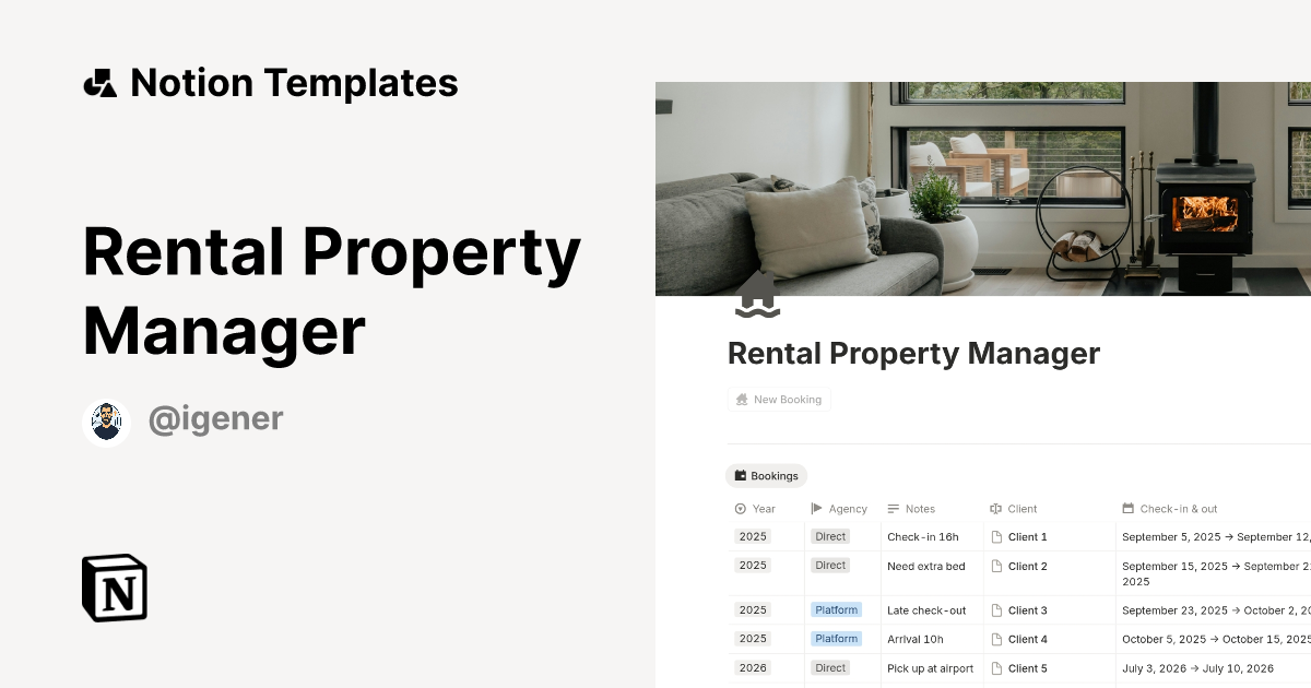 Rental Property Manager Template | Notion Marketplace