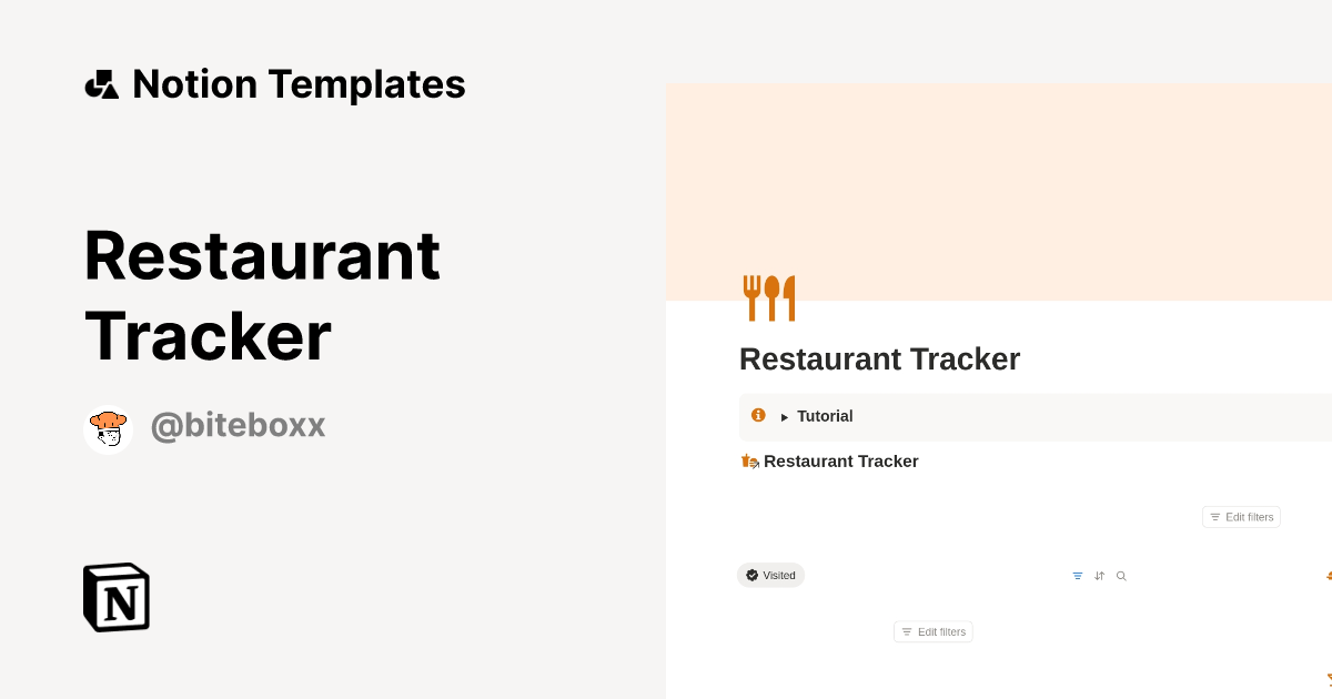 Restaurant Tracker Template | Notion Marketplace
