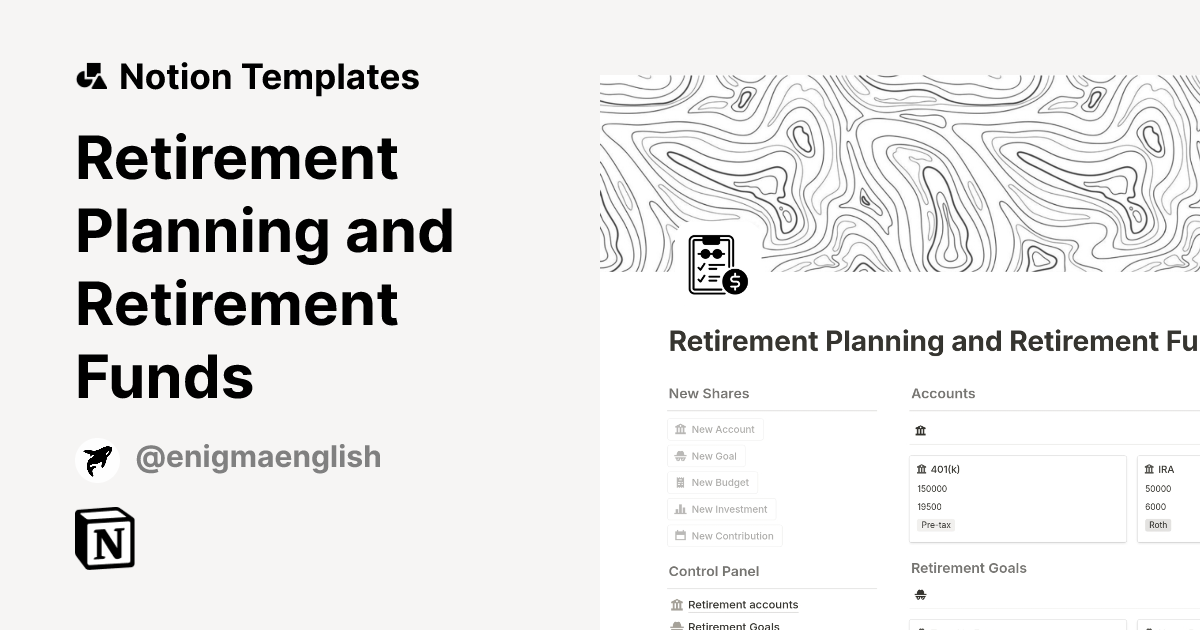 Retirement Planning and Retirement Funds Template by Enigma | Notion ...