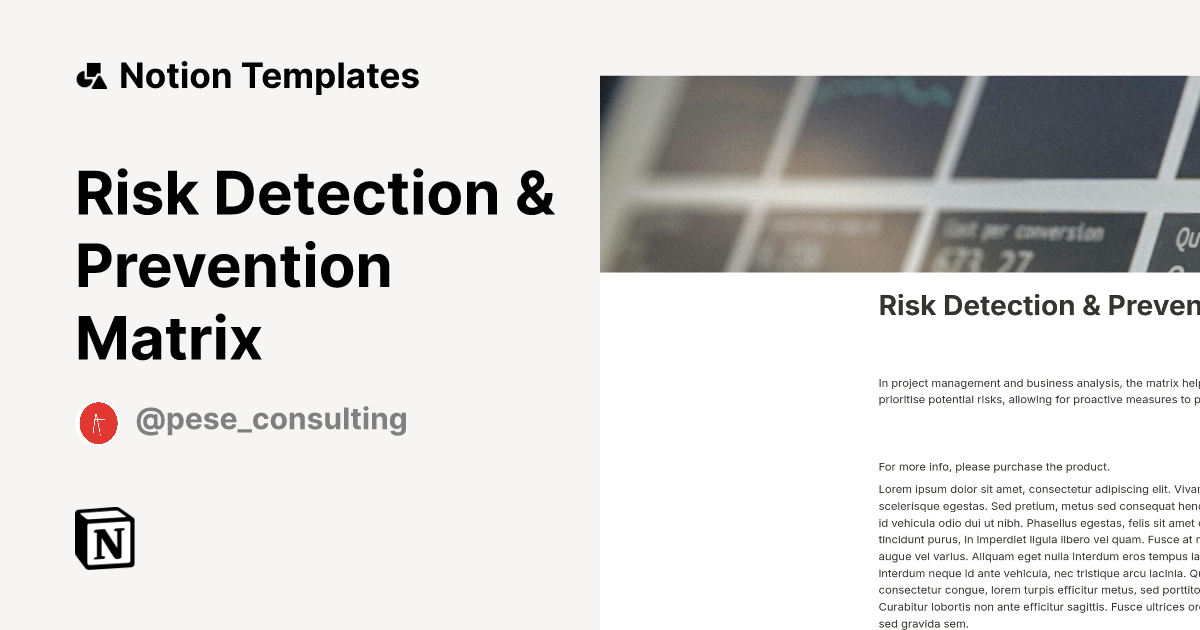 Risk Detection & Prevention Matrix Template | Notion Marketplace