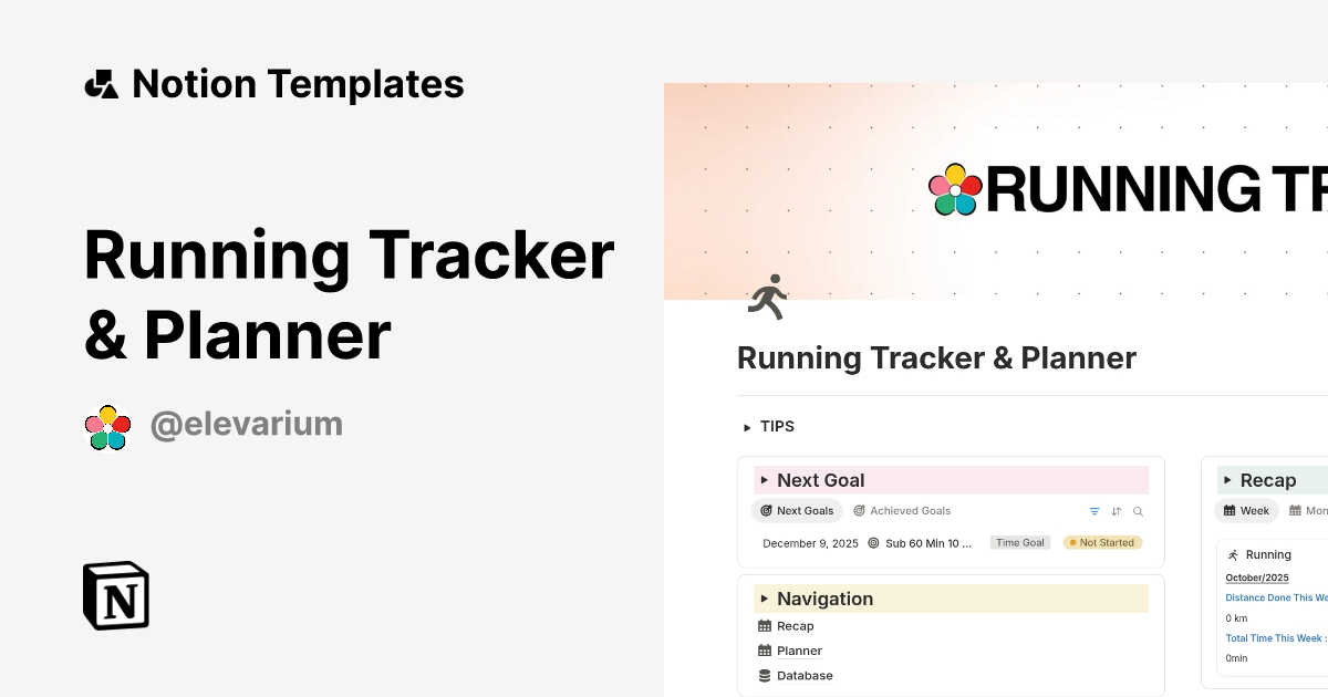 Running Tracker & Planner Template | Notion Marketplace