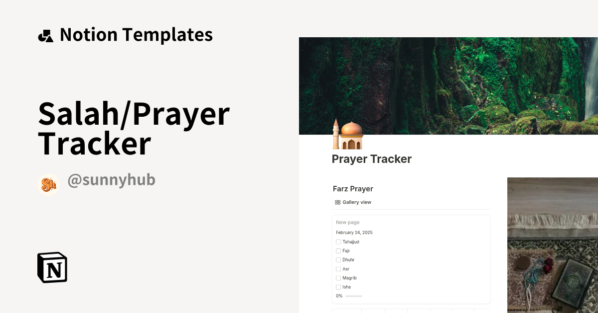 Salah/Prayer Tracker Template | Notion Marketplace