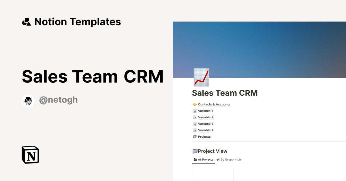 Sales Team CRM Template by Ernesto Garcia | Notion Marketplace