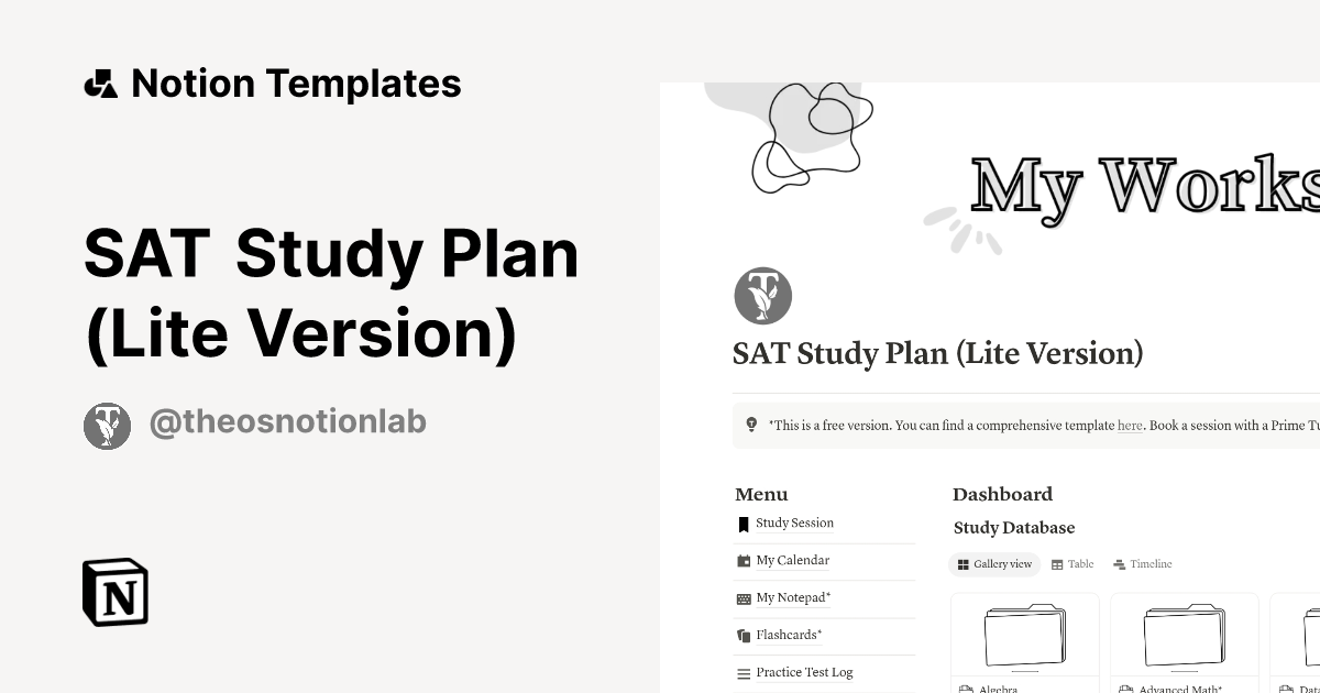 SAT Study Plan (Lite Version) Template | Notion Marketplace