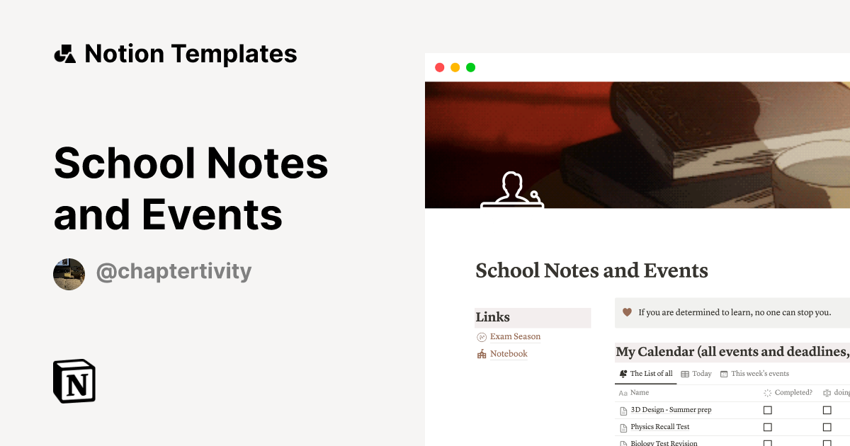 School Notes and Events Template | Notion Marketplace