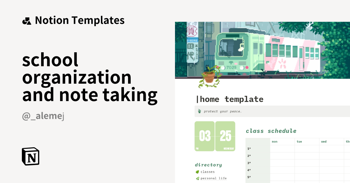 school organization and note taking Template by _alemej | Notion ...