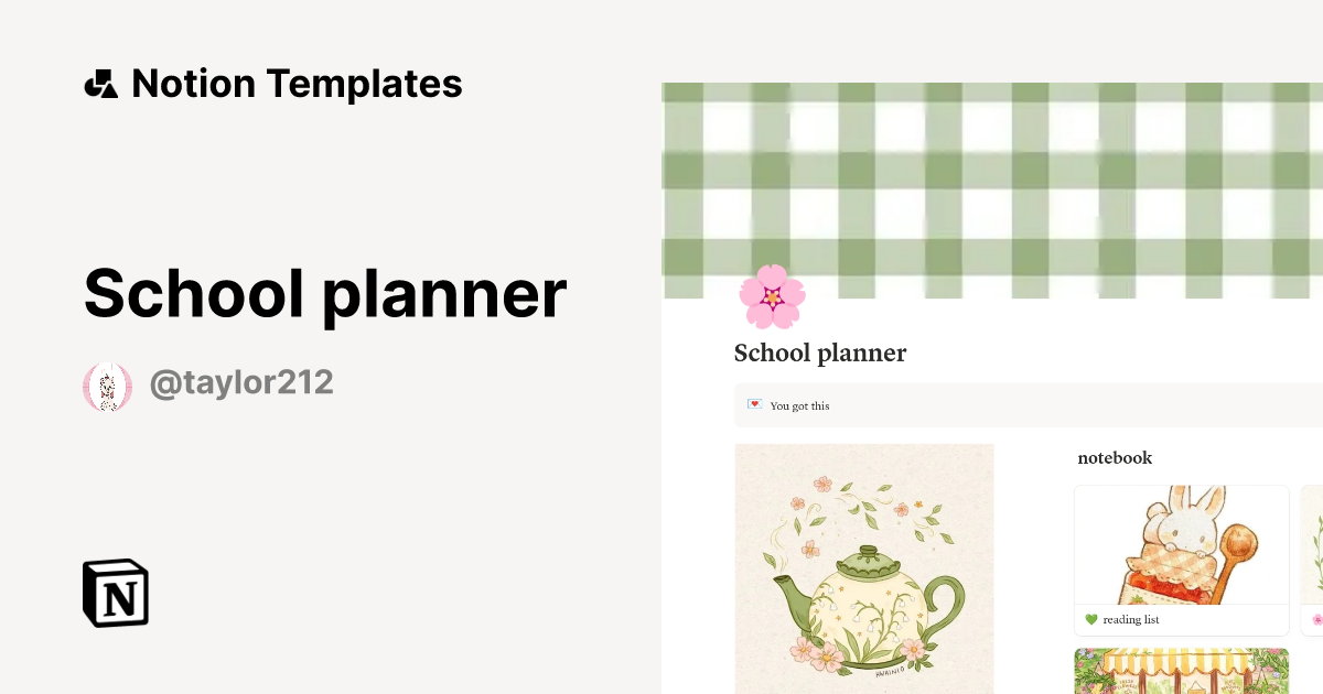 School planner Template by taylor222 | Notion Marketplace