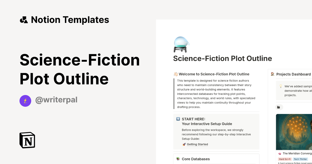Science-Fiction Plot Outline Template | Notion Marketplace