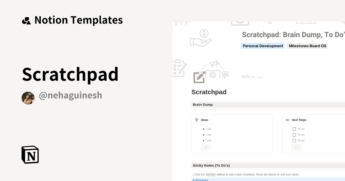 Scratchpad Template by Neha Guinesh | Notion Marketplace