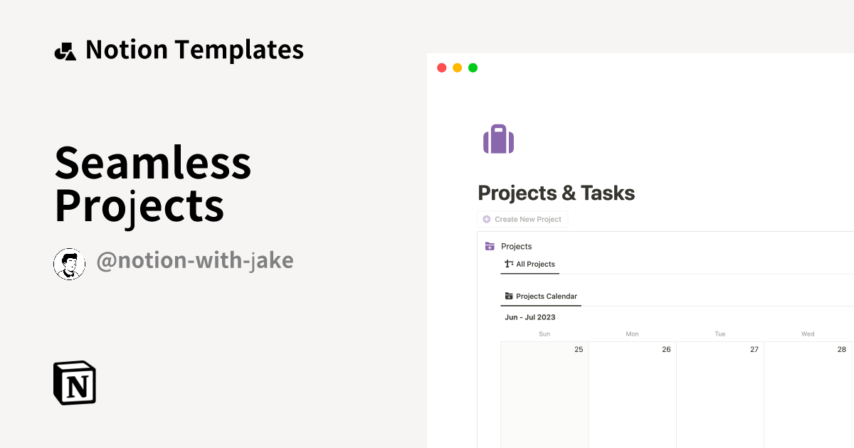 Seamless Projects Template | Notion Marketplace