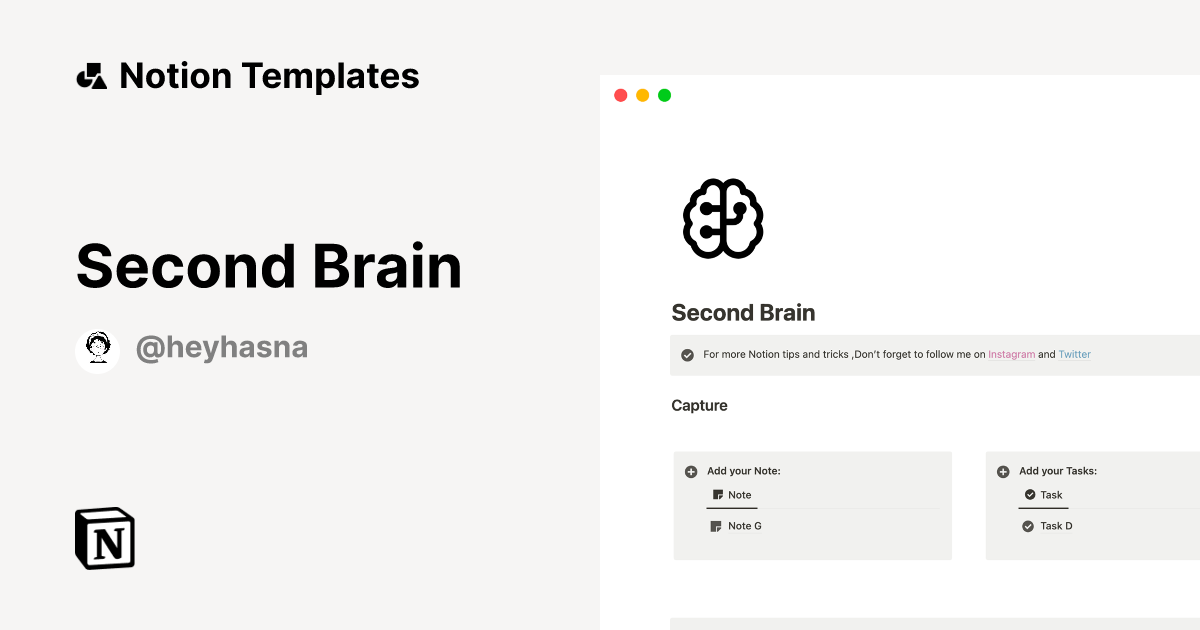 Second Brain Template | Notion Marketplace