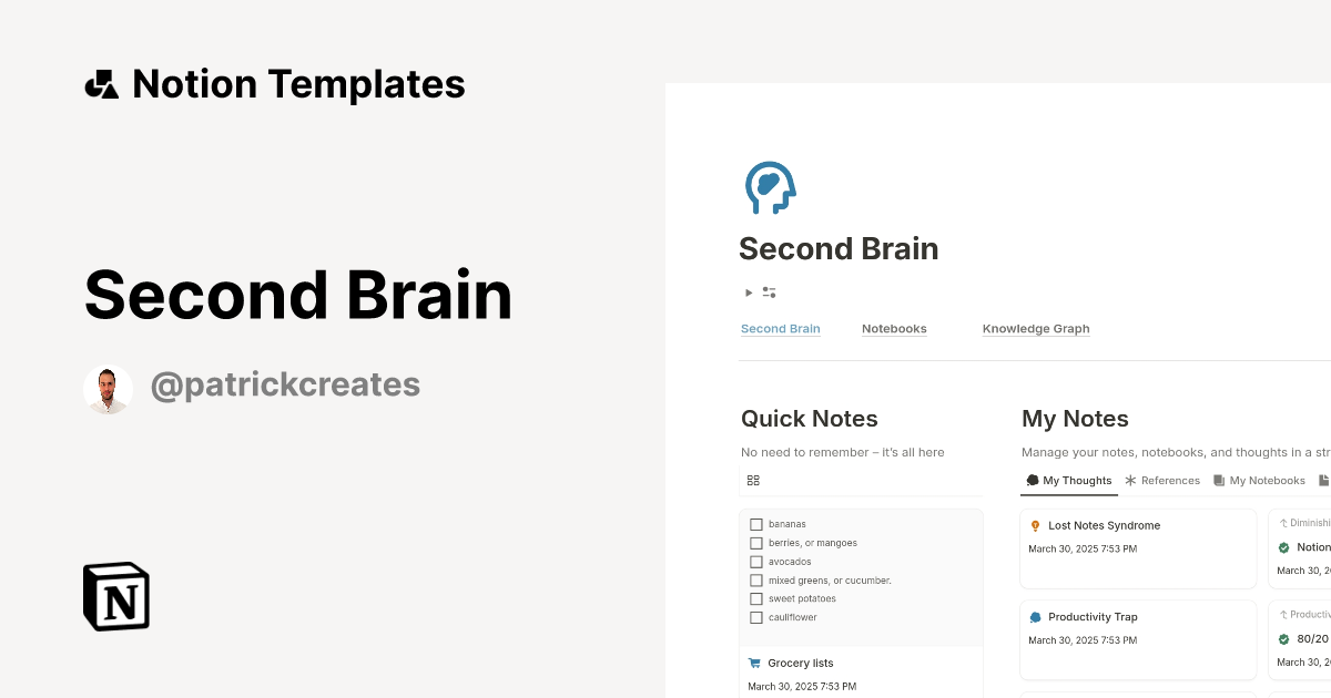 Second Brain Template | Notion Marketplace