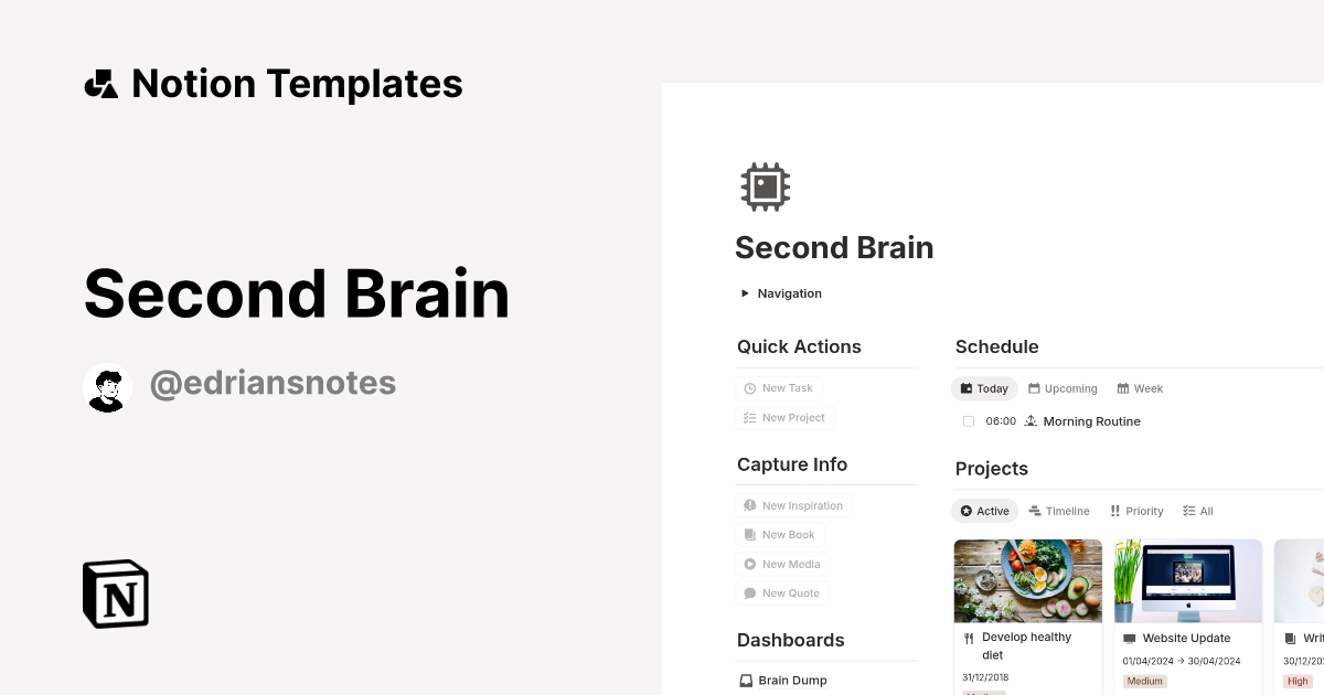 Second Brain Template | Notion Marketplace
