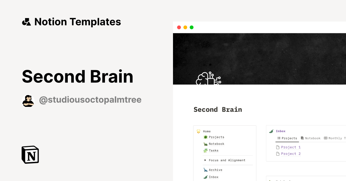 Second Brain Template | Notion Marketplace