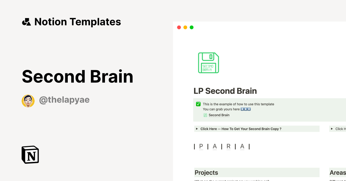 Second Brain Template | Notion Marketplace
