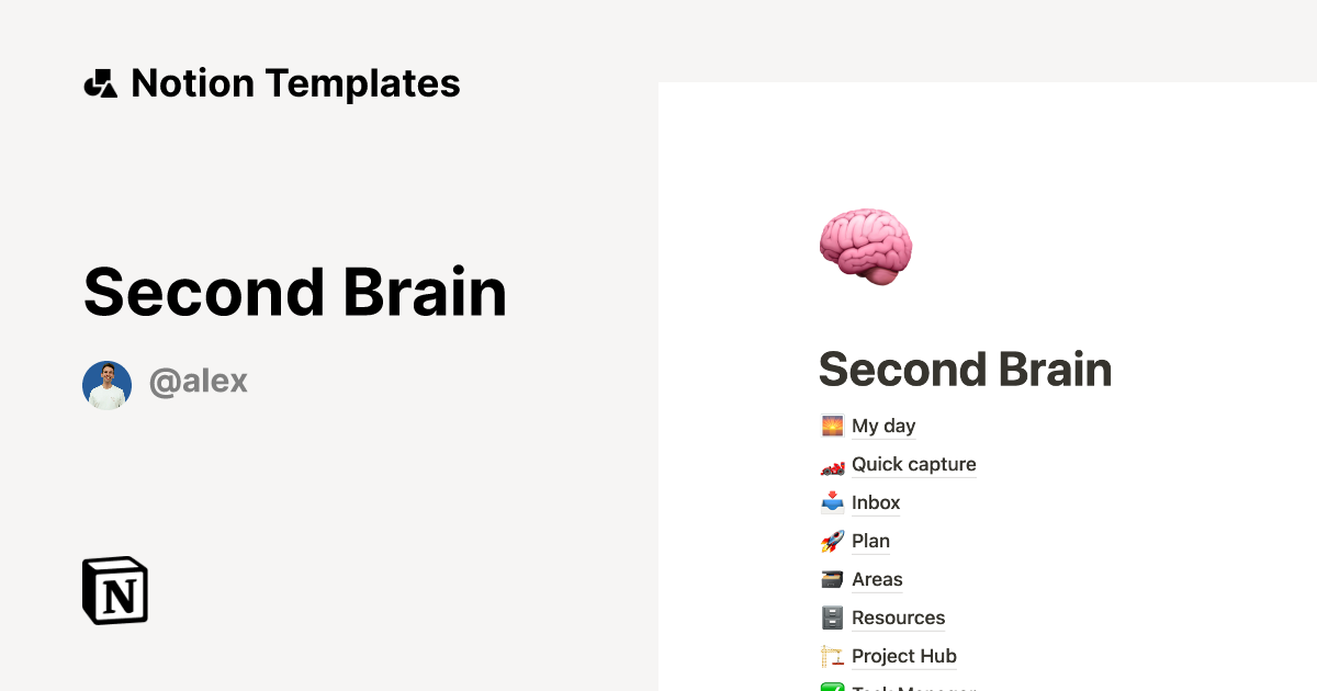 Second Brain Template | Notion Marketplace
