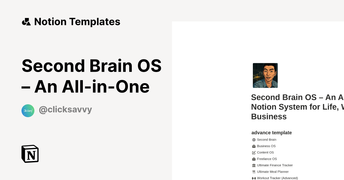 Second Brain OS – An All-in-One Template | Notion Marketplace