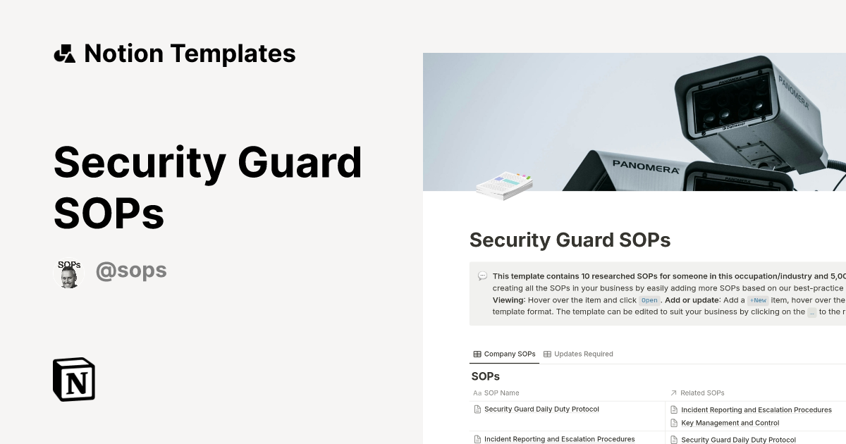 Security Guard SOPs Template | Notion Marketplace