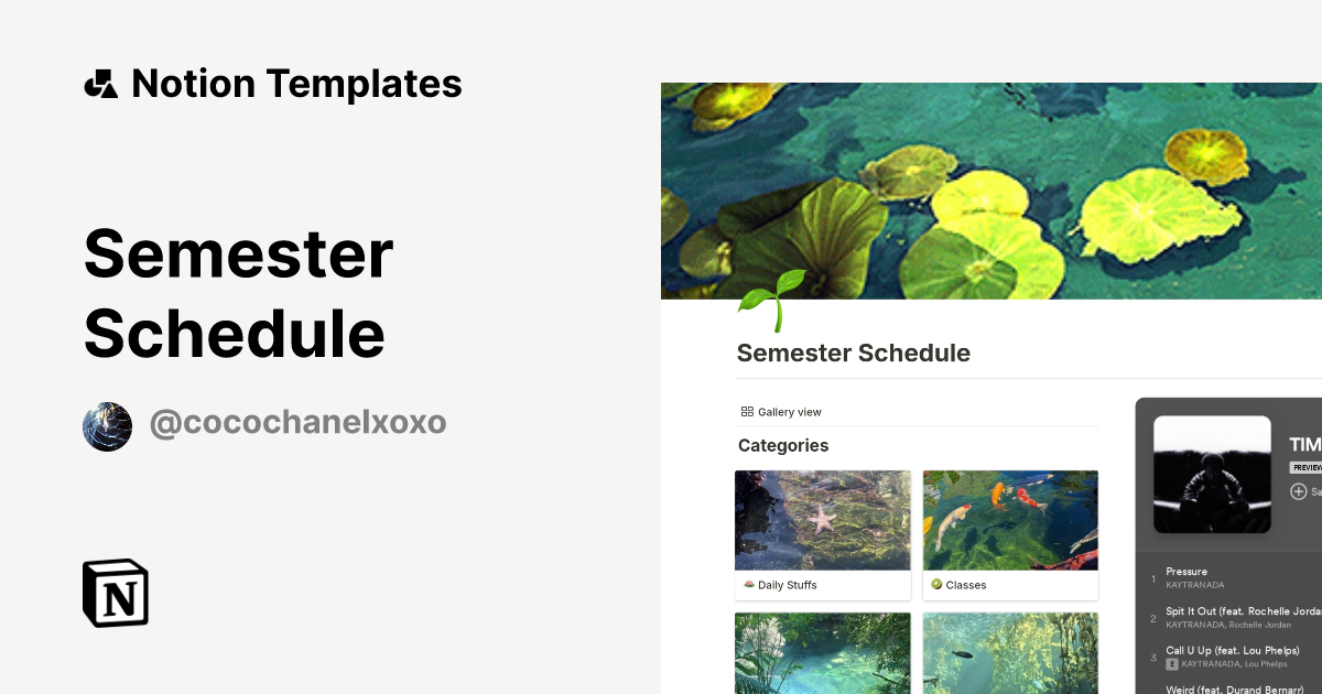 Semester Schedule Template | Notion Marketplace